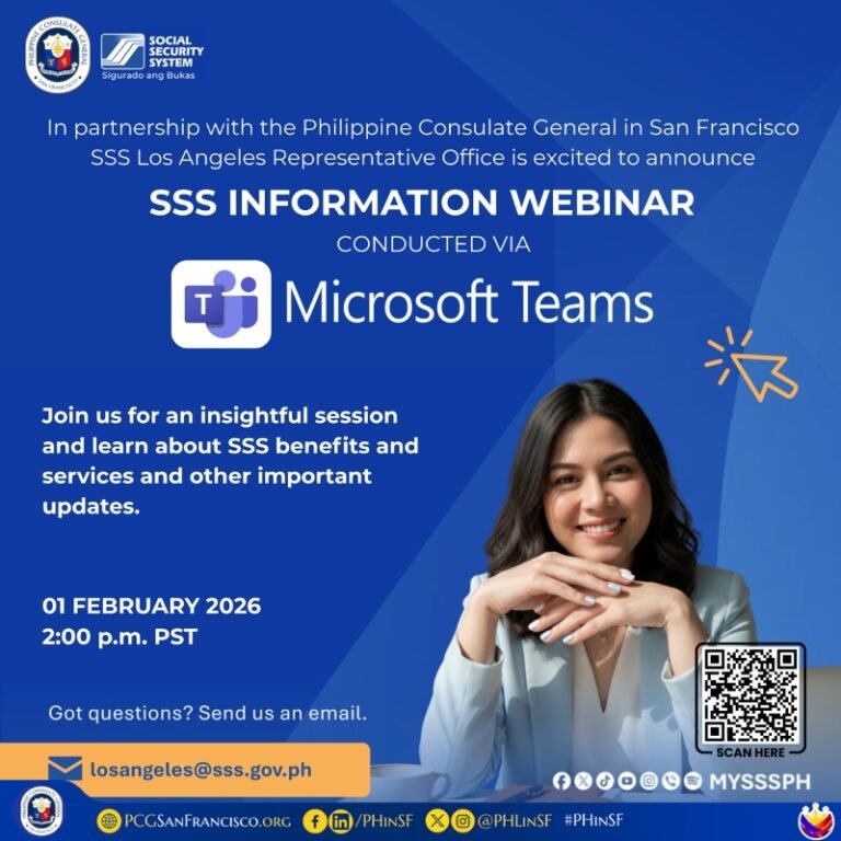 SSS Information Webinar – Philippine Consulate General in San Francisco